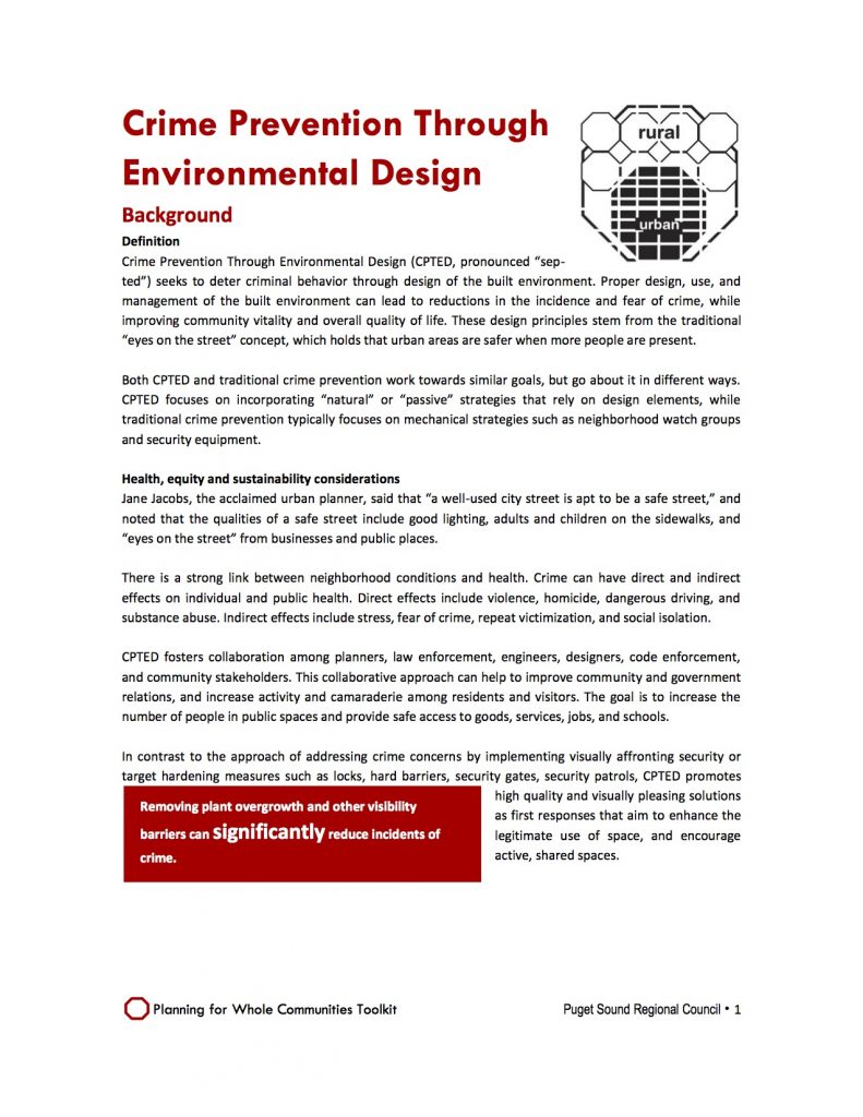Crime Prevention through Environmental Design - National Resources ...