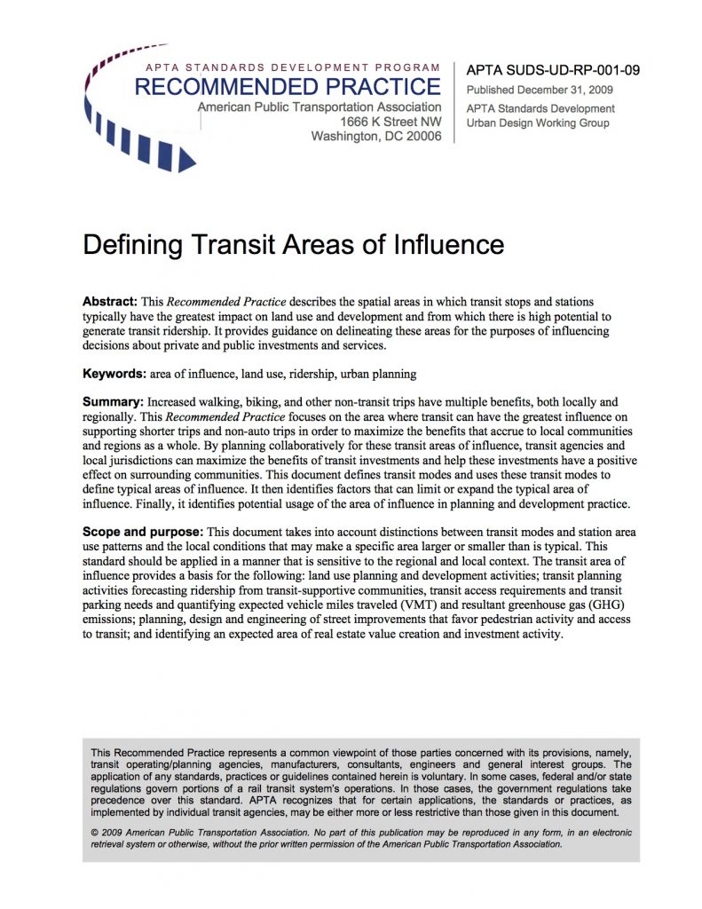 Defining Transit Areas of Influence - National Resources & Technical ...