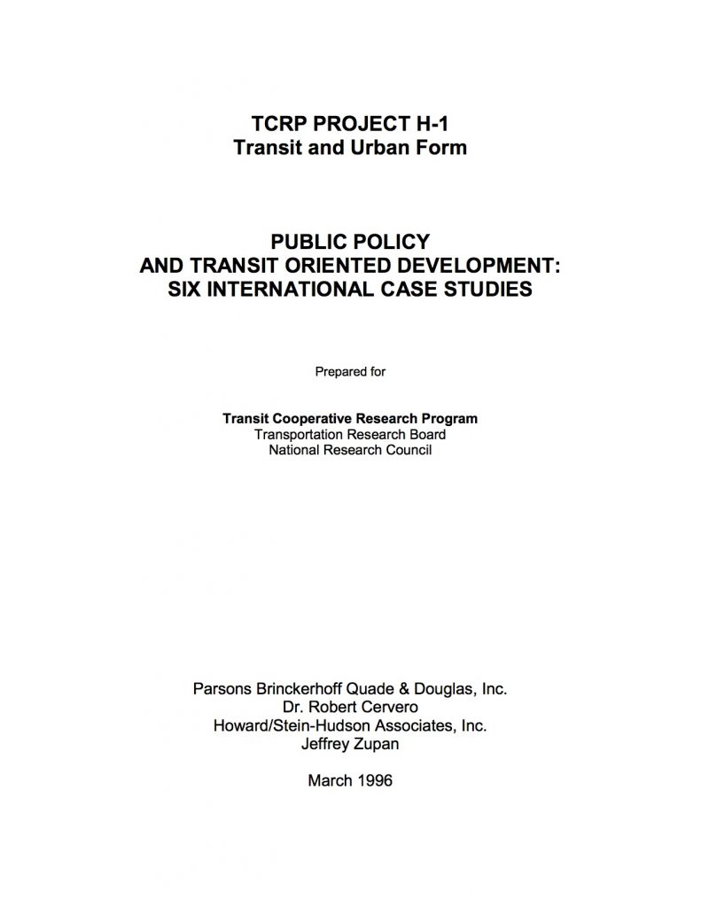 Transit and Urban Form - Volume 2PART IV Public Policy and Transit ...